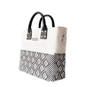 TIN MARIN White Large Woven Crossbody Bag