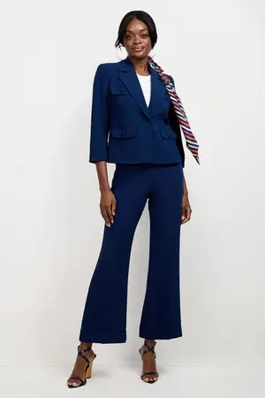 Trina Turk Bicocca Cropped Jacket With Notched Lapels