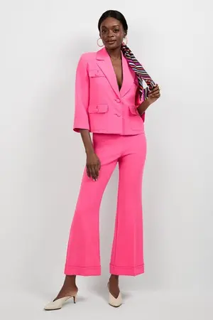Trina Turk Bicocca Cropped Jacket With Notched Lapels