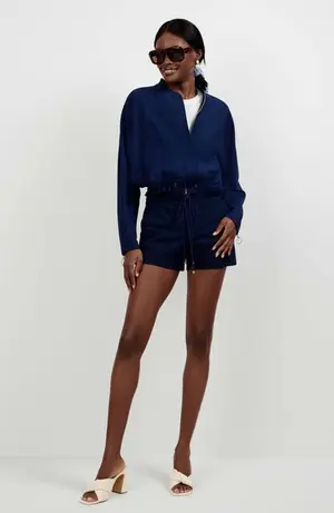 Trina Turk Vignetta Ponte Bomber Jacket