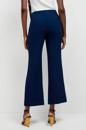 Trina Turk Loren Cuffed Flare Leg Pants - Ink