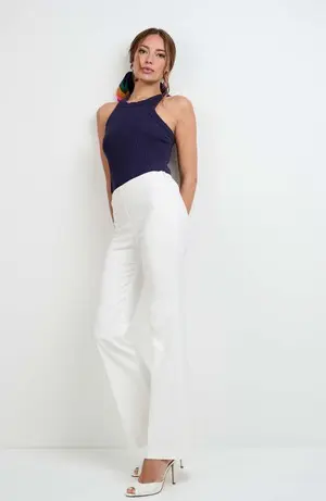 Trina Turk Jacoba Slim-fit Bootcut Pants - Whitewash