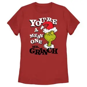 THE GRINCH Christmas Mean One Graphic T-shirt - Red