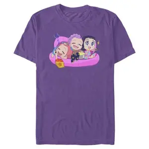 KPOP DEMON HUNTERS Movie Night Group Short Sleeve Graphic T-shirt - Purple