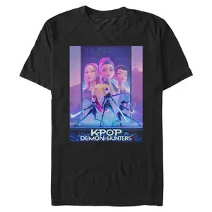 KPOP DEMON HUNTERS Trio Poster T Shirt - Black