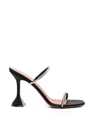 Amina Muaddi Gilda Crystal-embellishment Sandals - Black