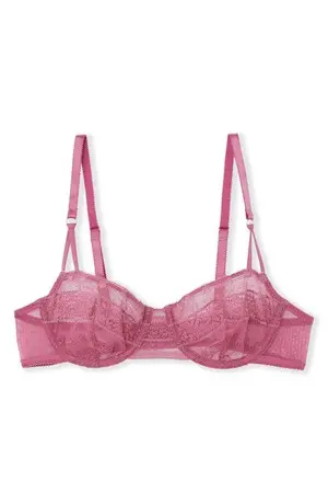ETAM Exception N°9 Embroidered Underwire Balconette Bra - Blush