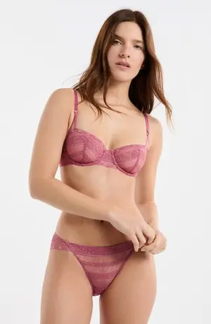 ETAM Exception N°9 Embroidered Underwire Balconette Bra - Blush