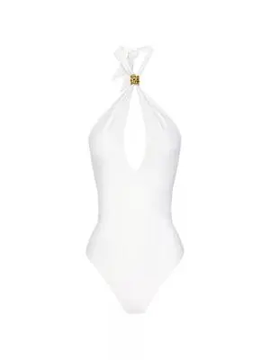 Elisabetta Franchi Halterneck One-piece Swimsuit - White