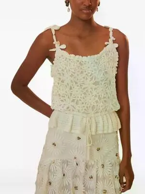 Farm Rio Crochet Top - White
