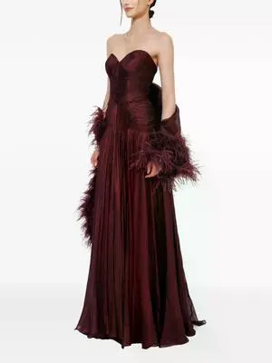 IRIS SERBAN Yuliel Strapless Maxi Dress - Red