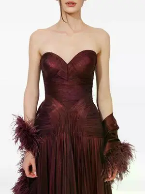 IRIS SERBAN Yuliel Strapless Maxi Dress - Red
