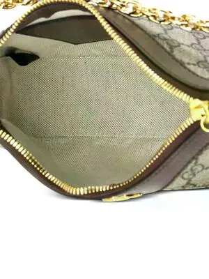 Gucci Ophidia Charm Shoulder Bag Gg Coated Canvas Small - Brown