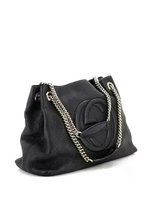 Gucci Soho Chain Strap Leather Medium Shoulder Bag - Black