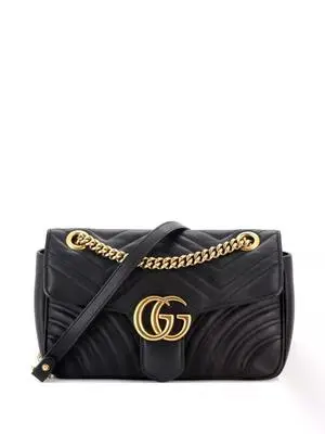 Gucci Gg Marmont Flap Medium Shoulder Bag - Black