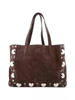 Valentino Garavani Nellcote Studded Suede Medium Tote Bag - Brown