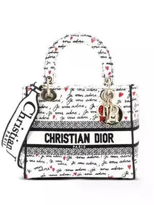 Dior Lady D-lite Embroidered Canvas Satchel