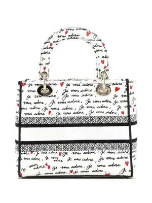 Dior Lady D-lite Embroidered Canvas Satchel