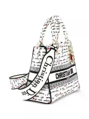 Dior Lady D-lite Embroidered Canvas Satchel