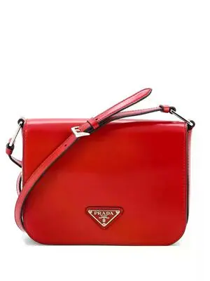 Prada Full Flap Spazzolato Leather Small Shoulder Bag