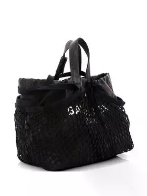 Balenciaga 24/7 Drawstring Mesh And Denim Medium Tote Bag