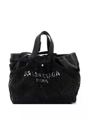 Balenciaga 24/7 Drawstring Mesh And Denim Medium Tote Bag