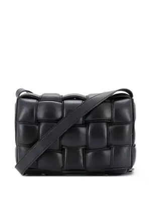 Bottega Veneta Cassette Padded Maxi Intrecciato Leather Small Crossbody Bag - Black