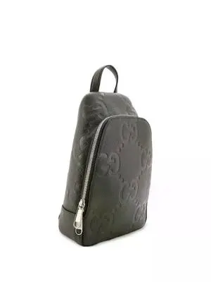 Gucci Sling Bag Jumbo Gg Embossed Leather Crossbody Bag