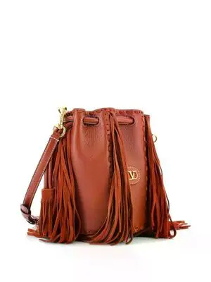 Valentino Garavani Nellcote Leather With Suede Small Bucket Bag