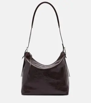 LEMAIRE Small Belted Leather Tote Bag - Burgundy