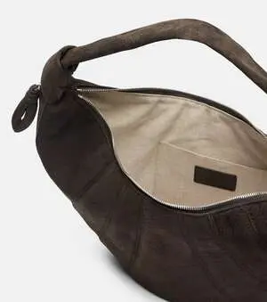LEMAIRE Fortune Croissant Small Suede Shoulder Bag - Brown
