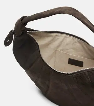 LEMAIRE Fortune Croissant Small Suede Shoulder Bag - Brown