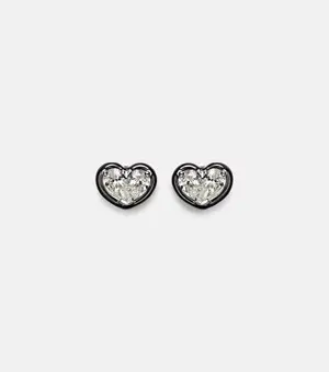 KAMYEN Heartbeats 18kt White Gold And Diamond Earrings - Silver
