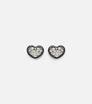 KAMYEN Heartbeats 18kt White Gold And Diamond Earrings - Silver