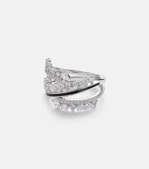 KAMYEN Twist 18k White Gold And Enamel Diamond Ring