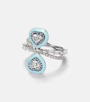 KAMYEN Mirror Love 18kt White Gold Ring With Diamonds - Silver