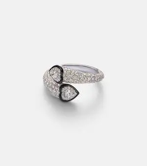 KAMYEN Double Crush 18kt White Gold Ring With Diamonds - Silver