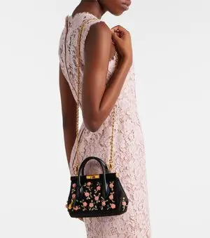 Dolce & Gabbana Marlene Day Mini Embellished Top-handle Bag - Black