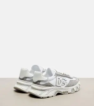 Dolce & Gabbana Runner Suede-trimmed Sneakers - Grey