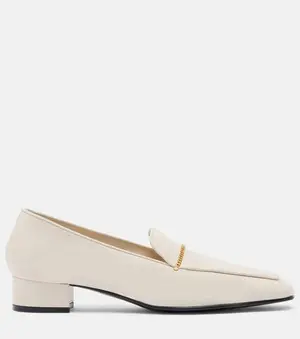 HERBERT LEVINE Fair And Square Leather Loafer Pumps - White