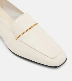 HERBERT LEVINE Fair And Square Leather Loafer Pumps - White