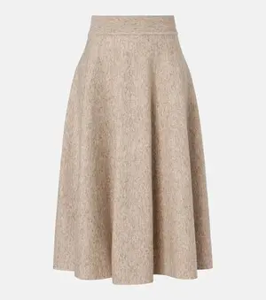 Loro Piana Cashmere, Wool, And Linen Midi Skirt