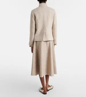 Loro Piana Cashmere, Wool, And Linen Midi Skirt