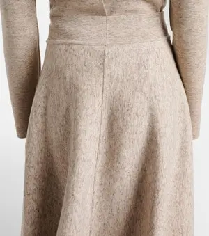 Loro Piana Cashmere, Wool, And Linen Midi Skirt