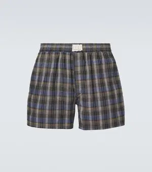 ERL Checked Cotton-blend Boxers - Grey