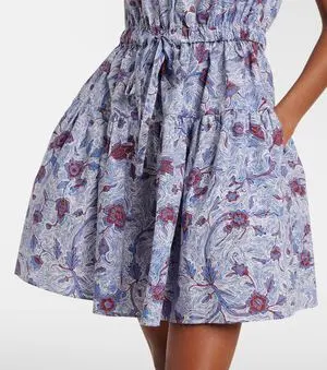 Ulla Johnson Izel Floral Cotton Minidress - Blue