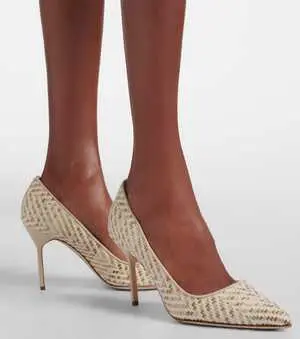 Manolo Blahnik Bb Raffia Pumps