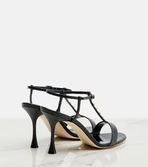 Manolo Blahnik Leather Embellished Sandals