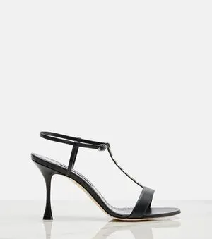 Manolo Blahnik Leather Embellished Sandals