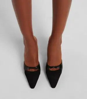 Manolo Blahnik Tapidpla Leather Mules - Black